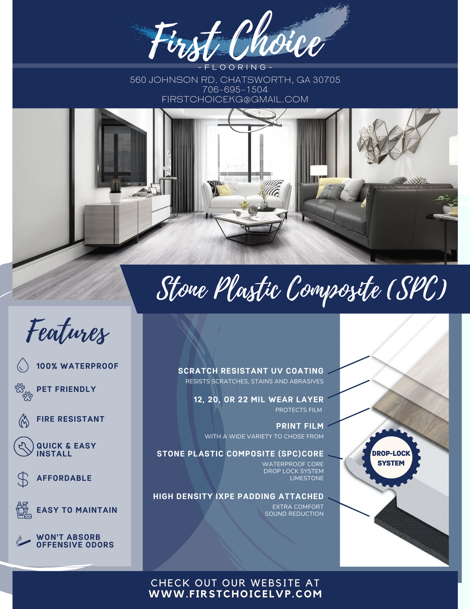 STONE PLASTIC COMPOSITE PLANKS (SPC) – First Choice Flooring